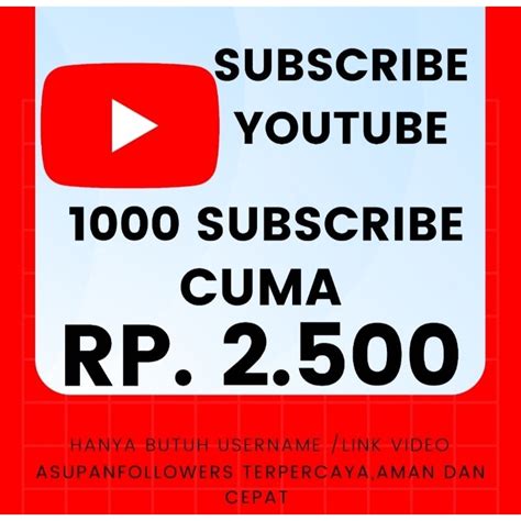 Jual Subscribe Youtube Aman Monetisasi Shopee Indonesia