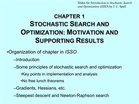 stochastic search and optimization
