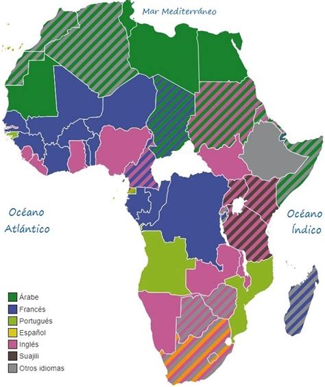 Mapa de África Idiomas oficiales Social Hizo