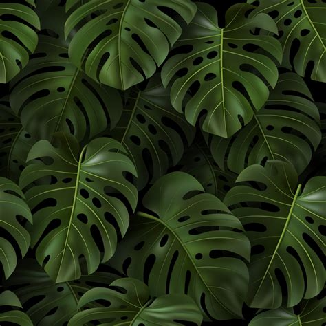 ilustración botánica con hojas verdes tropicales 3d monstera sobre