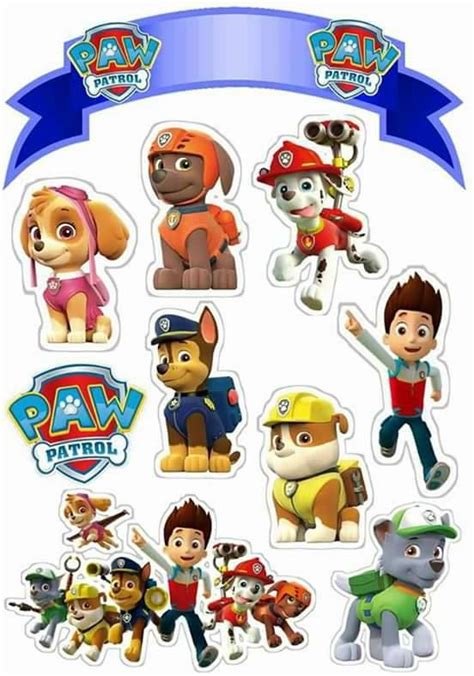 Paw Patrol O Patrulla Canina Toppers Para Tartas Tortas Pasteles
