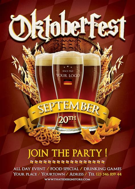 Oktoberfest Flyer Template Party Flyers For Photoshop