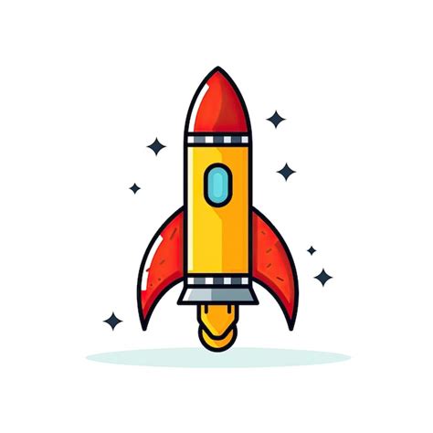 Icono de cohete Ilustración vectorial en estilo de dibujos animados