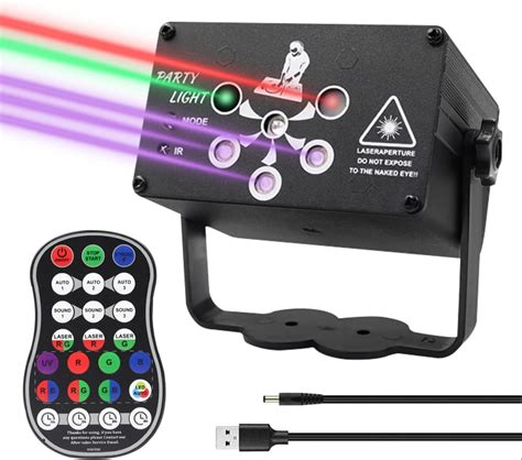 RGB Luz de Fiesta Láser Luces de Escenario Activadas por Voz Luces de