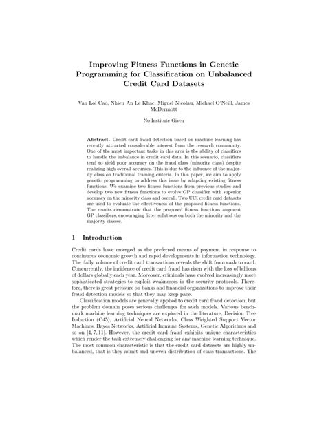 pdf improving fitness functions in genetic programming for