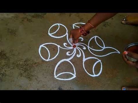 Simple Design Rangoli Kolam Ugadi Special Beautiful Kolam