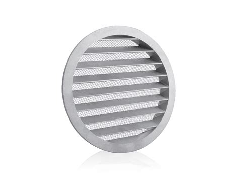 Czerpnia wyrzutnia kratka ścienna z siatką 2mm okrągła aluminiowa