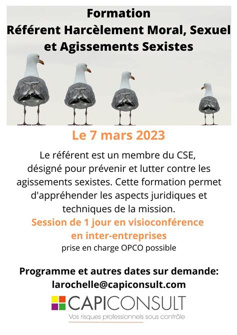 Formation Référent Harcèlement Moral Sexuel et Agissements Sexistes