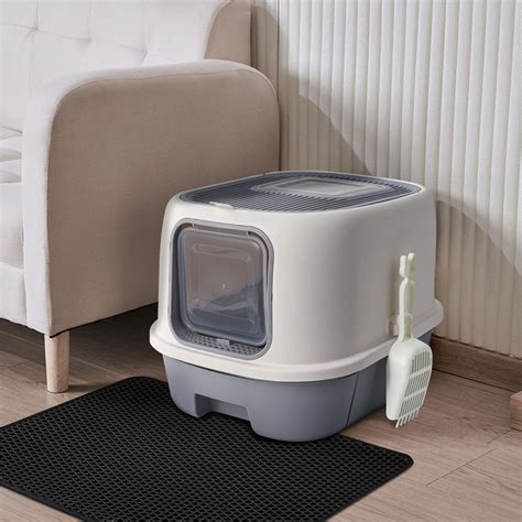 FREETOO 2 Tlg Katzentoilette XXL Mit Haube Katzenklo Haubentoilette