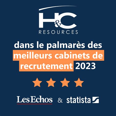Palmarès Les Echos 2023 Meilleurs cabinets de recrutement