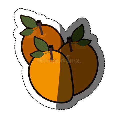 Estilo De Uma Linha De Frutos Frescos De Manga Ilustração do Vetor