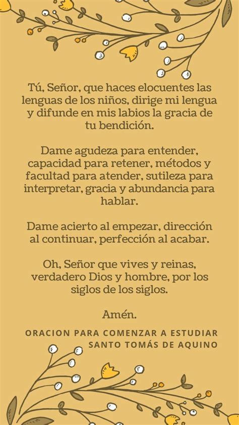 Oración del estudíante santo tomas de aquino La Luz de la Religión