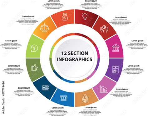 Collection Of Vector Circle Chart Infographic Templates For