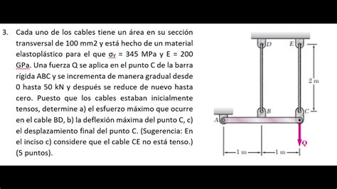 Cada uno de los cables tiene un área en su sección transversal de 100