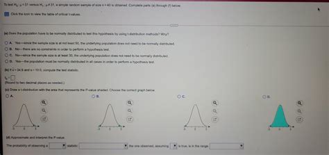 solved to test ho u 31 versus h 31 a simple random sample