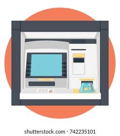 Set Realistic Atm Machine Isolated Atm Stock Vector Royalty Free