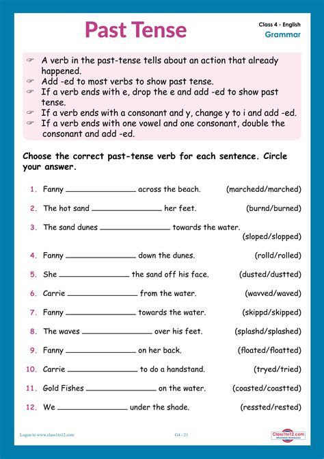 Simple Past Tense Worksheet For Class Printable Templates Free