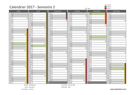 Calendrier mensuel 2017 Jours fériés 2017
