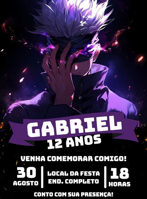 Invitación de cumpleaños de Satoru Gojo Jujutsu Kaisen2024
