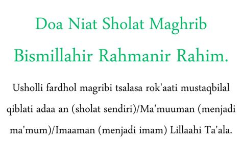 Doa Niat Sholat Maghrib Arab Rumi Dan Maksud Membacca Online