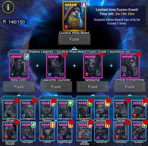 Raid Shadow Legends Champion Fusion 2020 Guide AyumiLove