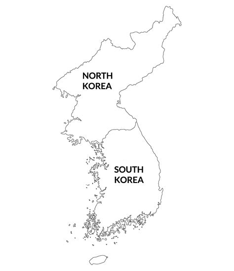 Noorden Korea En Zuiden Korea Kaart Kaart Van Korea 36283220 PNG