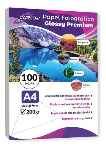 Papel Fotogr Fico Glossy A Gr Alto Brillo X Hojas