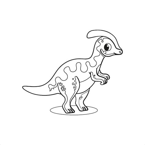 Página para colorear de dinosaurios para niños Vector Premium