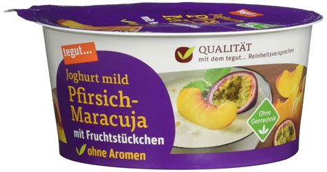 tegut Joghurt mild Pfirsich Maracuja mit Fruchtstückchen 1 x 150