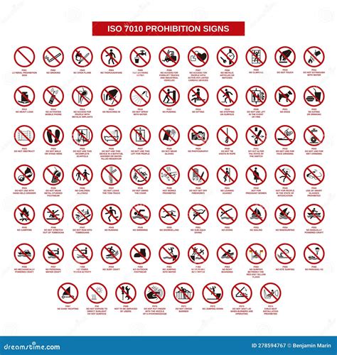 Iso Prohibition Signs Cartoon Vector Cartoondealer