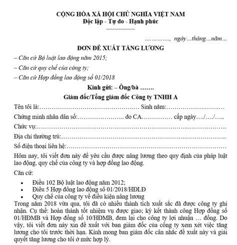 Top 10 mẫu đơn đề nghị tăng lương được sử dụng nhiều nhất hiện nay