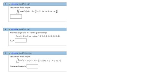 solved calculate the double integral integrate integrator