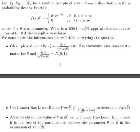 solved let x₁ x2 xn be a random sample of size n from