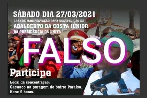 UNITA acusa o MPLA de criar cartaz de uma manifestação para exigir a