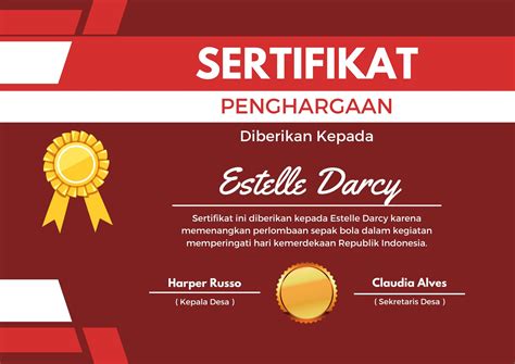 Kumpulan Contoh Sertifikat Lomba 17 Agustus Hari Kemerdekaan Desain