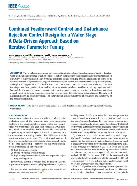 pdf combined feedforward control and disturbance rejection control design for a wafer stage a