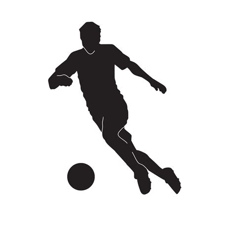 Male Football Athlete Man Soccer Player Vector Silhouette