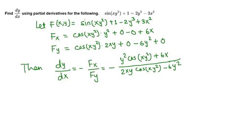 calc iii find dy dx using partial derivatives youtube