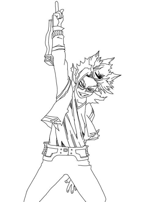 Handsome Kaminari Denki Coloring Page Free Printable Coloring Pages