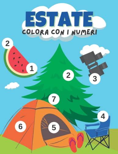 Estate Libro da Colora con i numeri per bambini Libro di attività per