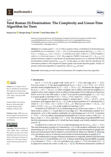 pdf total roman {3} domination the complexity and linear time algorithm for trees