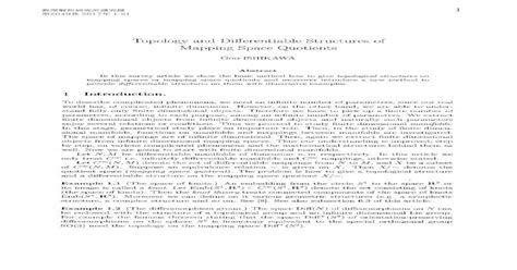 topology differentiable structures ofkyodo kokyuroku contents pdf finite dimensional objects
