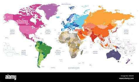 Vector Detallada Alta Mapa Del Mundo Imagen Vector De Stock Alamy
