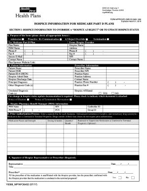 Fillable Online FORM APPROVED OMB NO 0938 1269 HOSPICE Fax Email Print