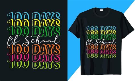 100 Tage Schult Shirt Design Mit Einfachen Vektorelementen 100 Tage