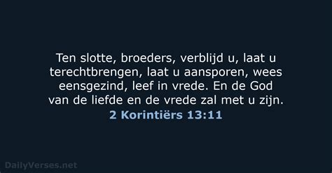 30 november 2022 Bijbeltekst van de dag HSV 2 Korintiërs 13 11