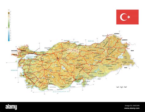 Physische und politische Landkarte der Türkei Adobe Illustrator ai