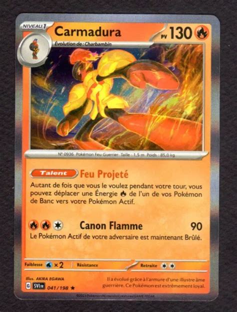CARTE POKEMON ÉCARLATE et Violet SV1 EV1 FR 041 198 Carmadura HOLO