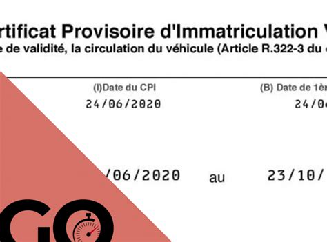 CERTIFICAT PROVISOIRE D IMMATRICULATION WW CPI