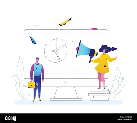 Data Analysis Flat Design Style Colorful Illustration Stock Vector